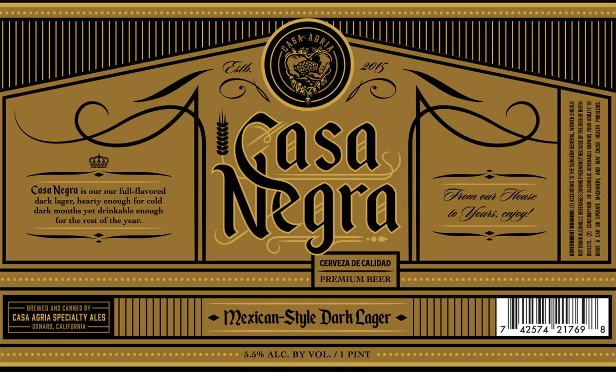 Casa Negra Mexican-style Dark Lager [RETAIL] – Casa Agria Specialty Ales